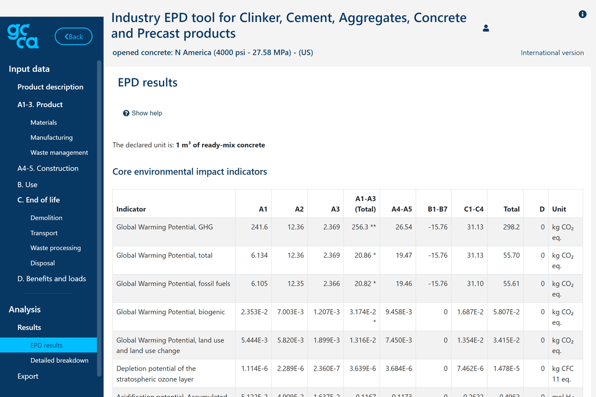 Simplify cement and concrete EPD Creation | GCCA EPD Tool